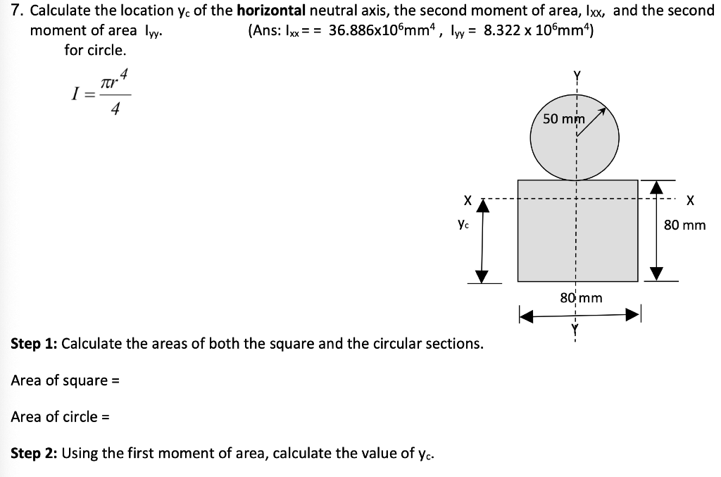 Solved Step 2: Using the first moment of area, calculate the | Chegg.com