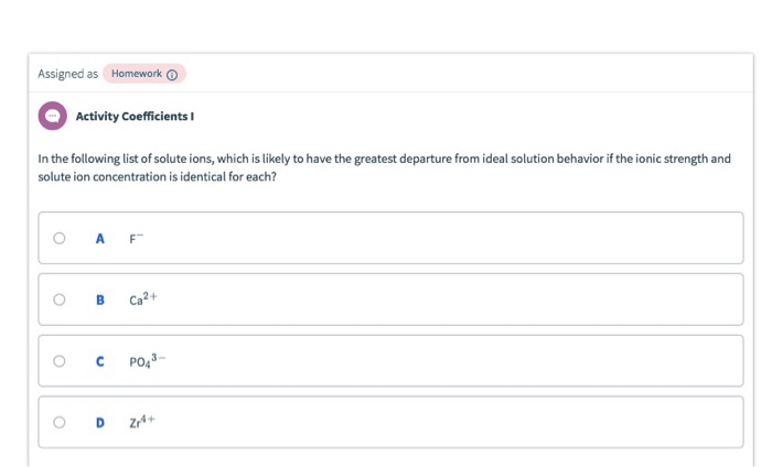 Solved Activity Coefficients In the following list of solute | Chegg.com