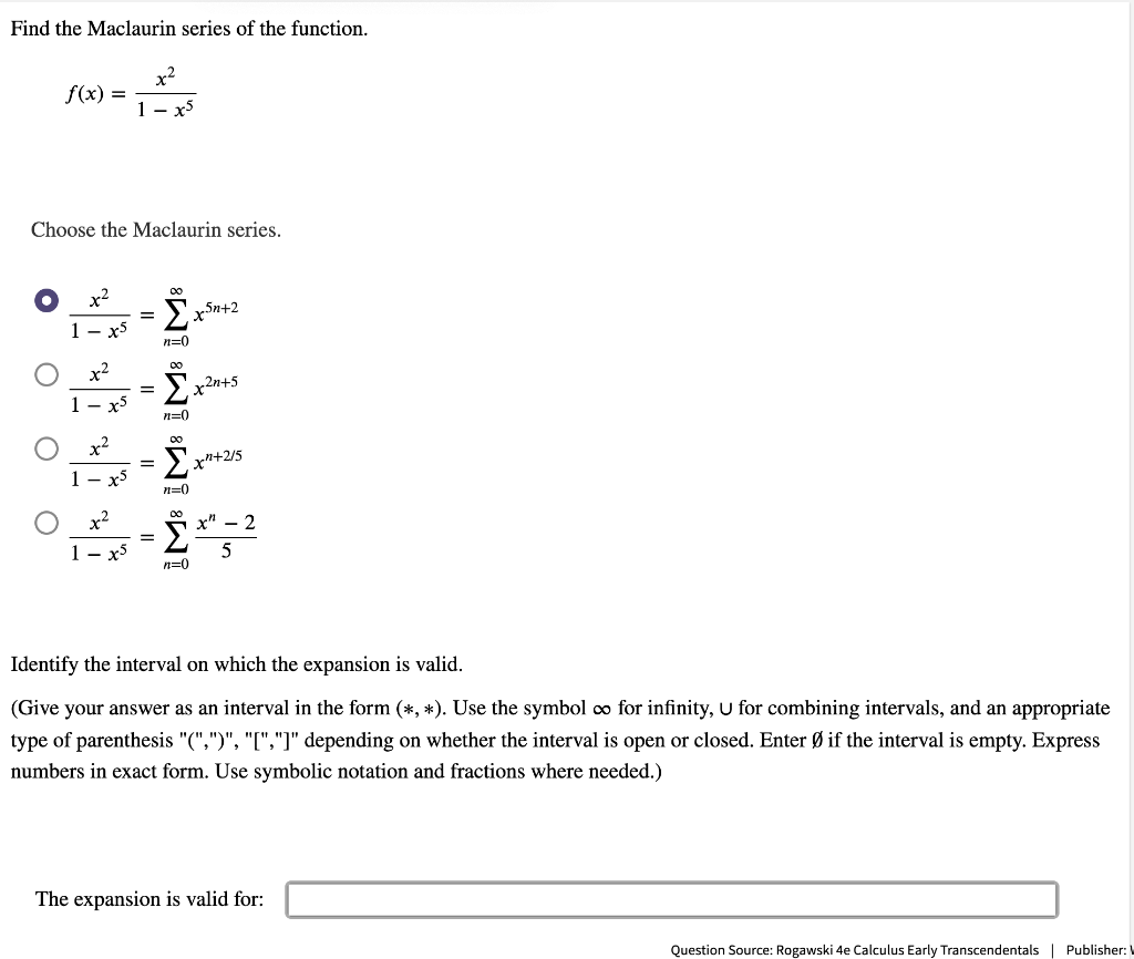 Solved Find the Maclaurin series of the function. | Chegg.com