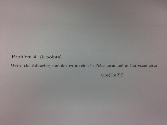 Solved Write the following complex expression in Polar form | Chegg.com