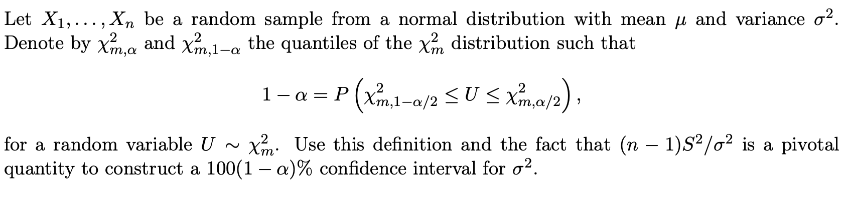 Solved Let X1,…,Xn be a random sample from a normal | Chegg.com