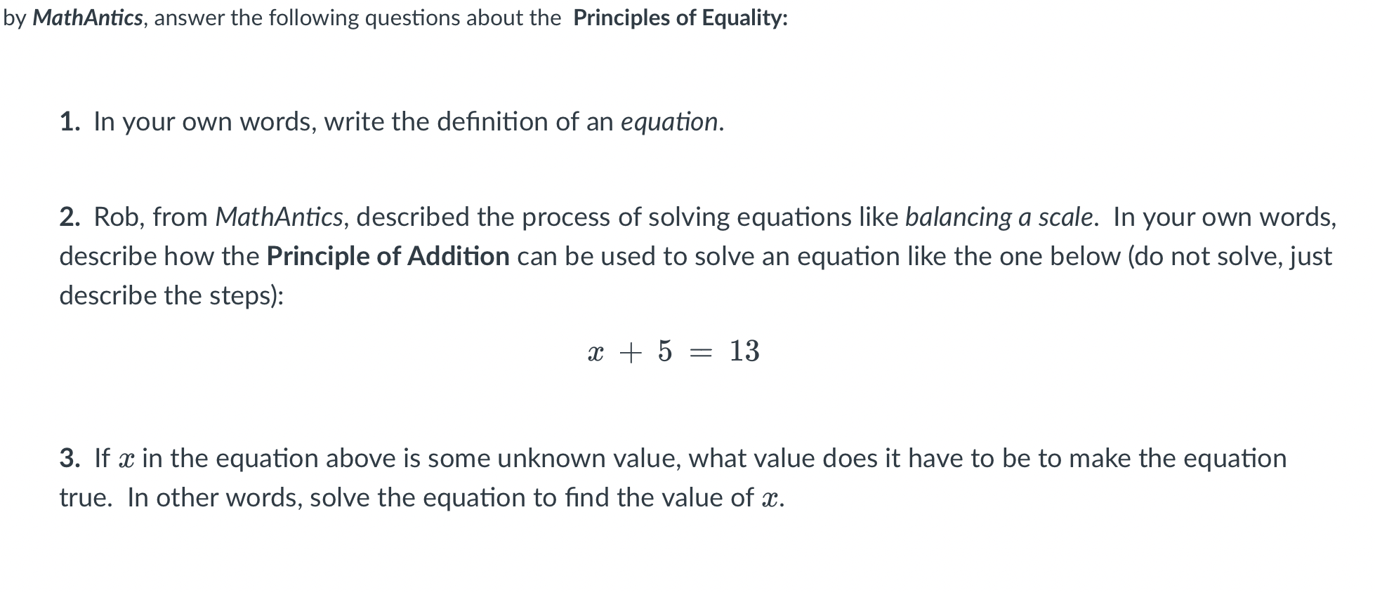 Solved by MathAntics, answer the following questions about | Chegg.com