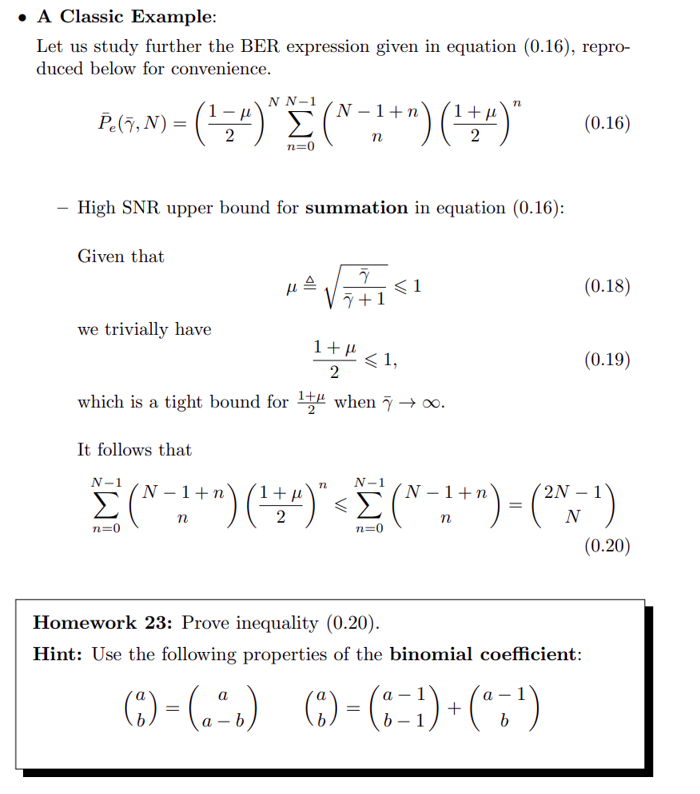 Solved • A Classic Example: Let us study further the BER | Chegg.com