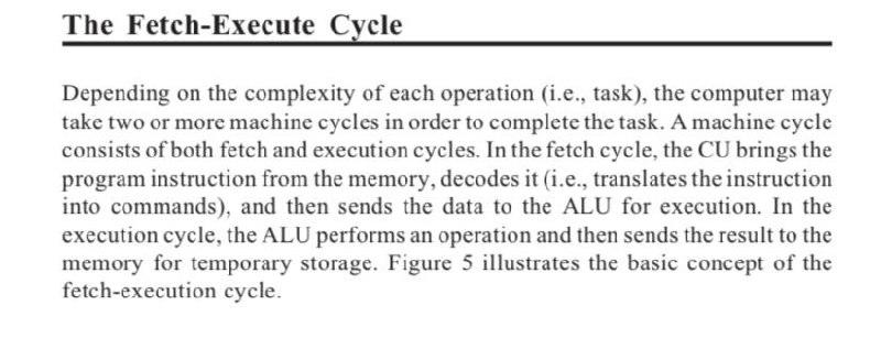 Solved The Fetch-Execute Cycle Depending on the complexity | Chegg.com