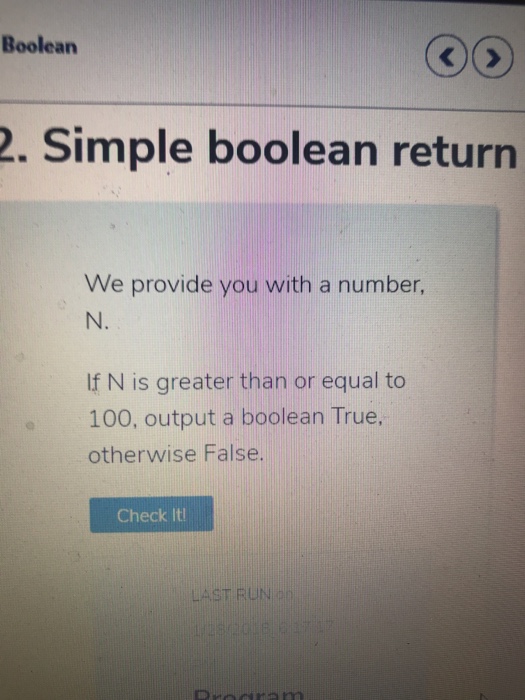 Solved Boolean 2. Simple boolean return We provide you with | Chegg.com