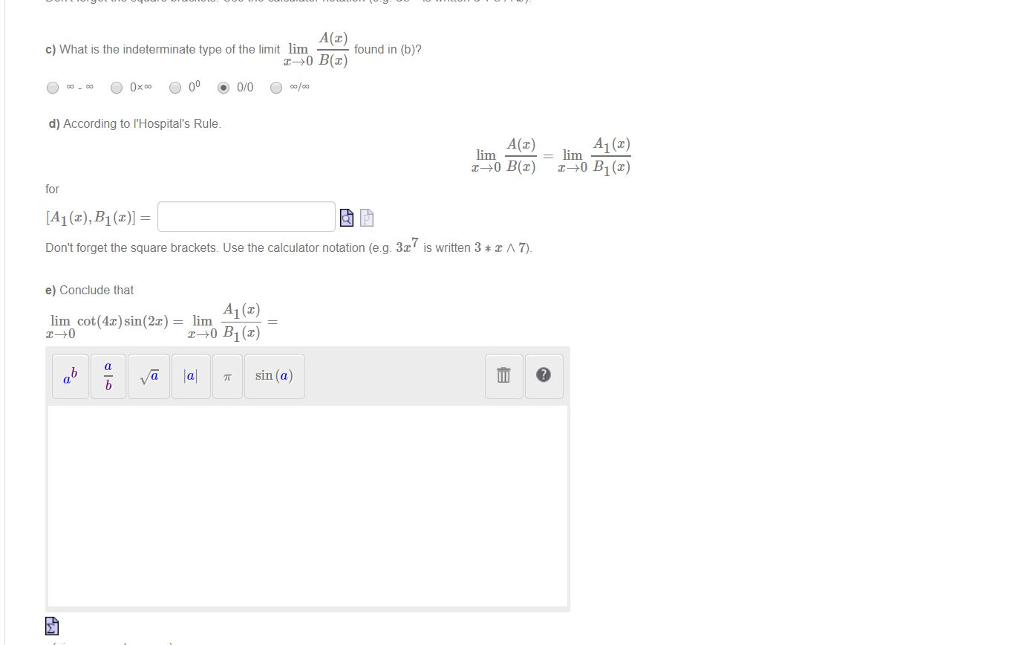 Solved We want to compute the limit below with the | Chegg.com