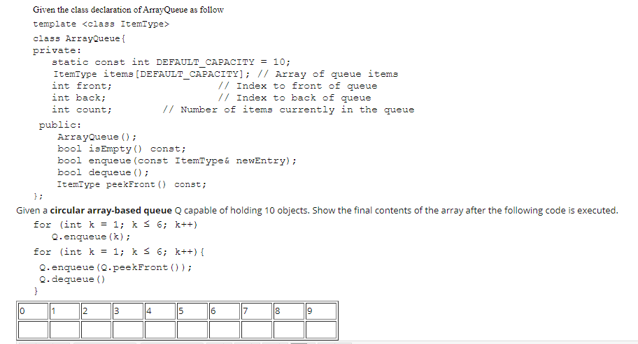 CODE TYPED OUT: template class | Chegg.com