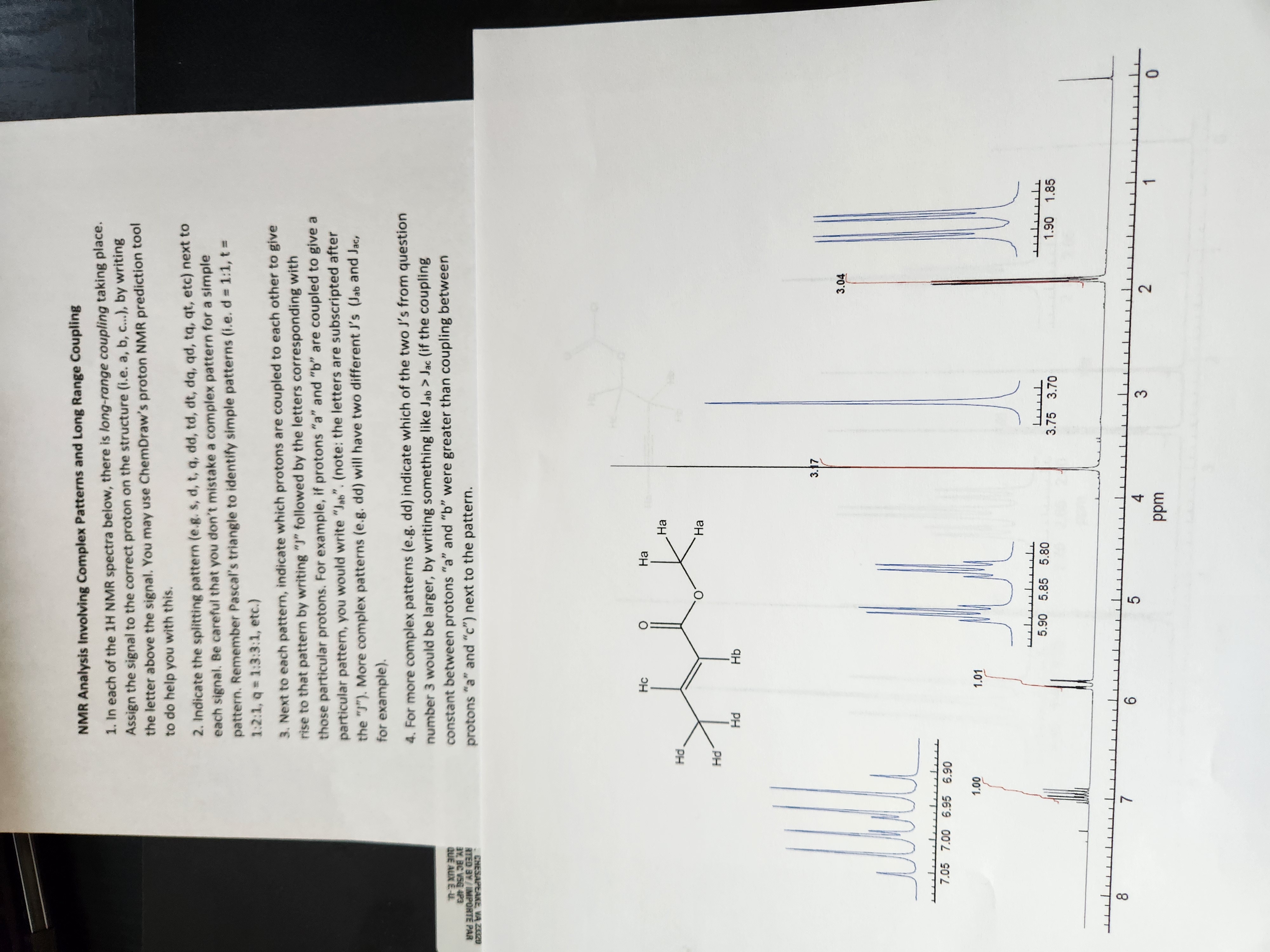 Solved NMR Analysis Involving Complex Patterns and Long | Chegg.com