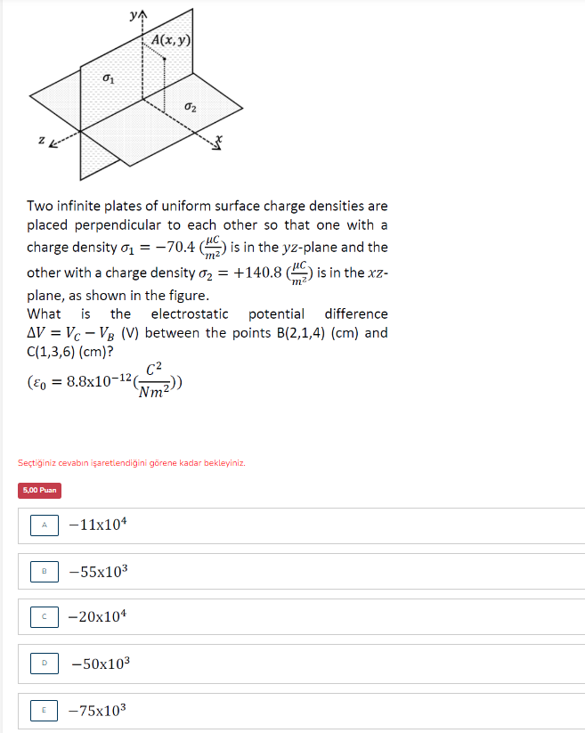 Solved Two infinite plates of uniform surface charge | Chegg.com