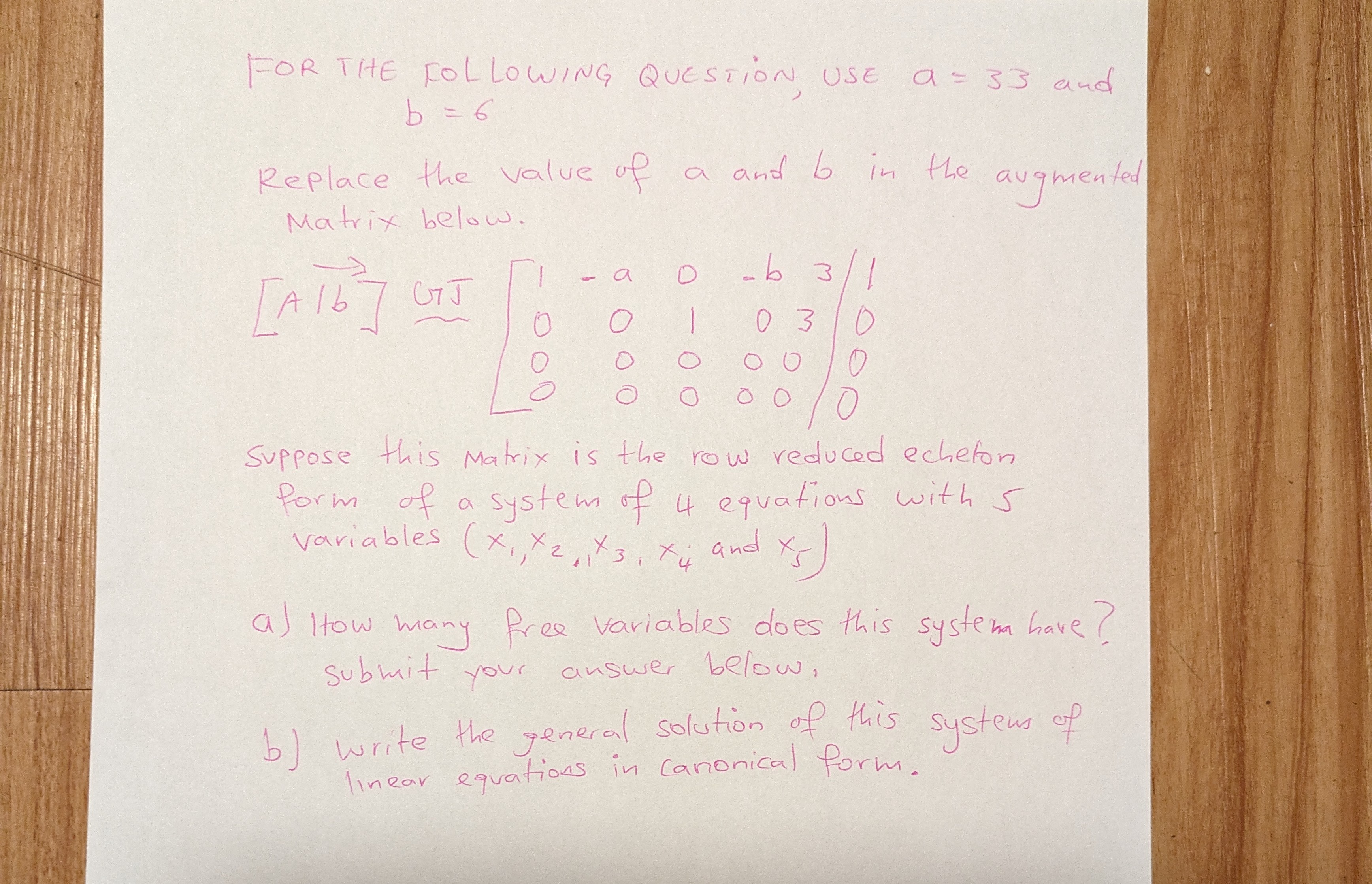 Solved FOR THE FOL LOWING Question, USE a=33 ﻿andb=6Replace | Chegg.com