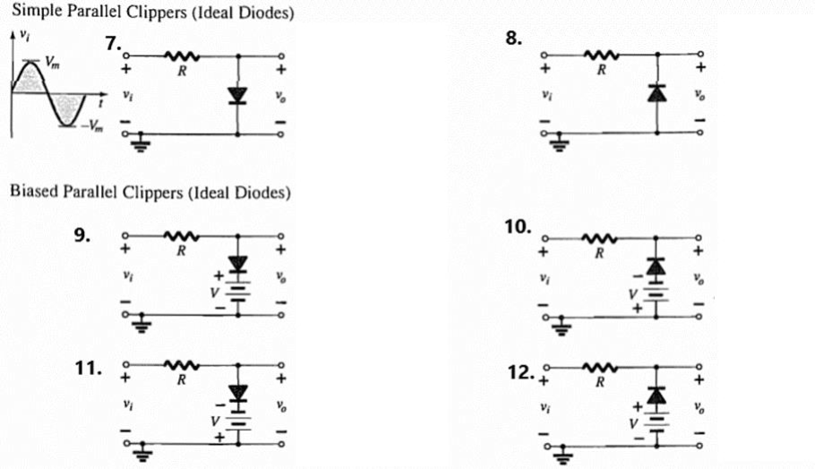 Solved Please solve the following clamper circuits. For each | Chegg.com