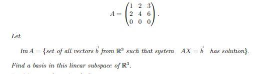 Solved Given Matrix A Let lmA = {set of all vectors~b from | Chegg.com