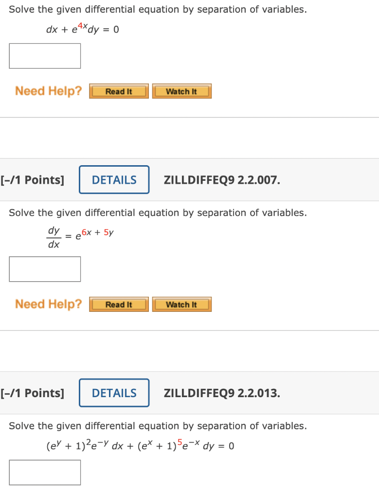 Solved Solve The Given Differential Equation By Separation