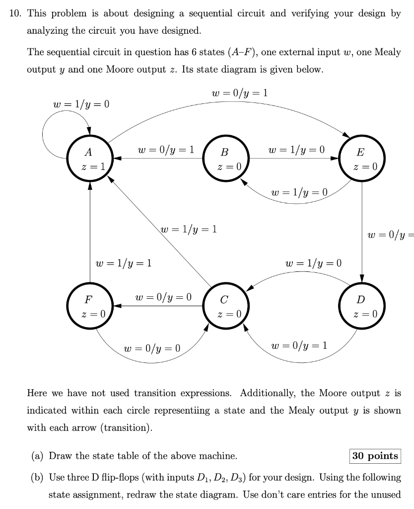 Solved 10. This problem is about designing a sequential | Chegg.com