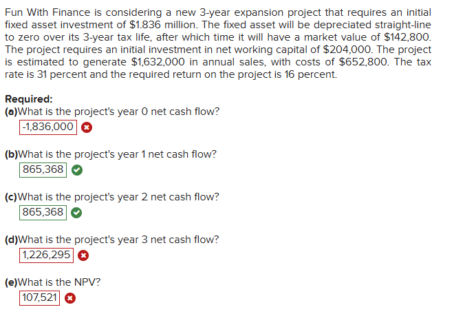 Solved Fun With Finance is considering a new 3-year | Chegg.com