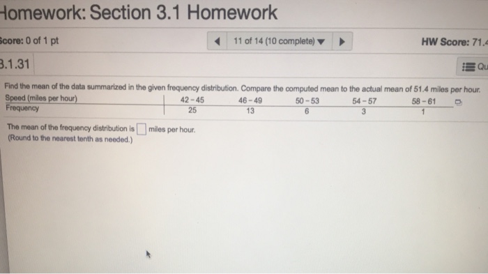 Solved Omework Section 3 1 Homework Core 0 Of 1 Pt 110f 14