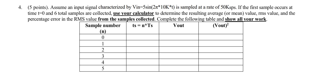Solved ( 5 points). Assume an input signal characterized by | Chegg.com