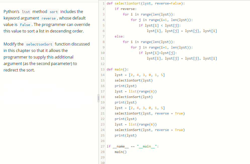 Solved Python s List Method Sort Includes The Keyword Ar