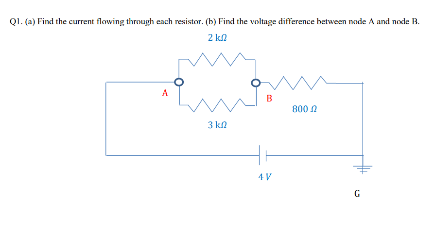 Solved Q1. (a) Find the current flowing through each | Chegg.com
