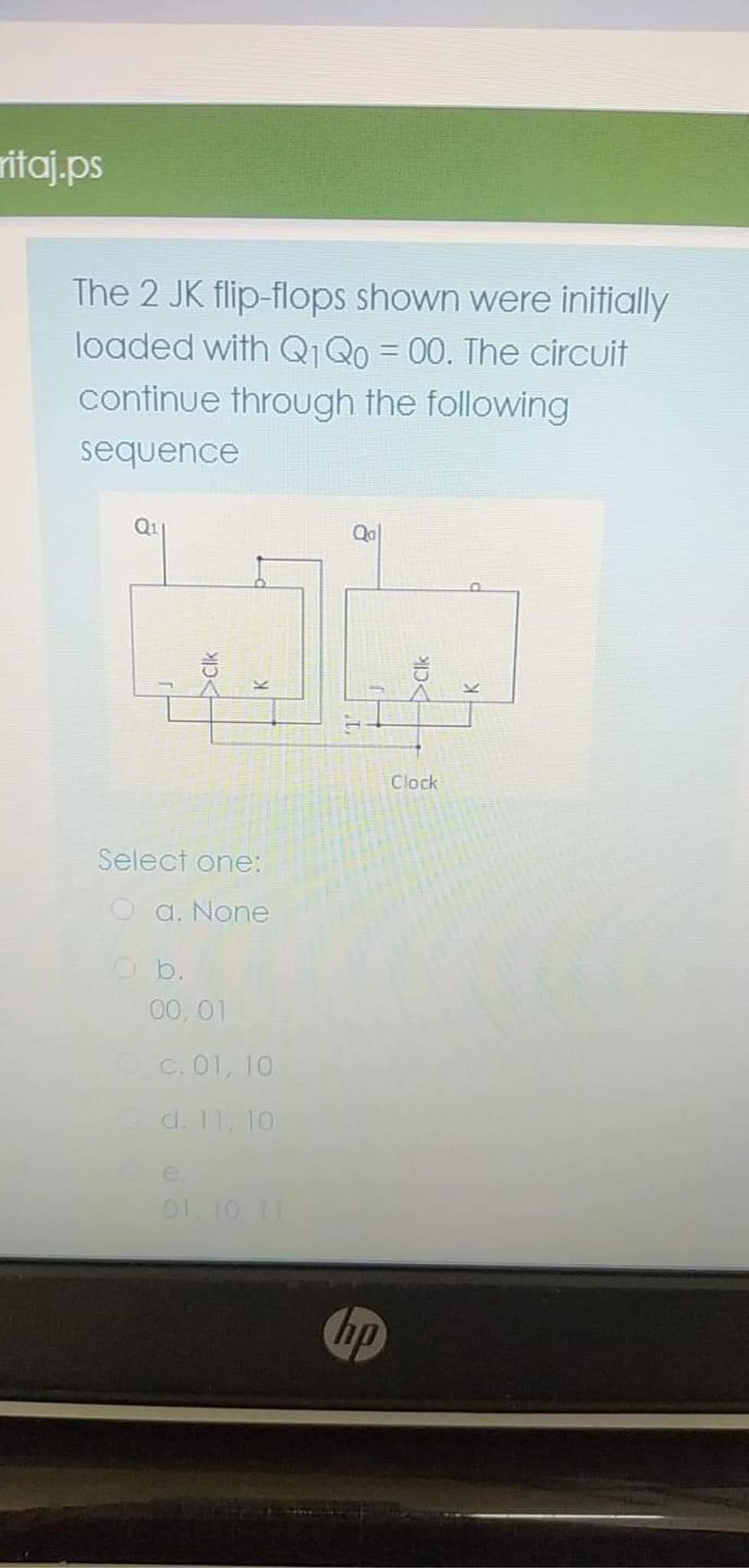 Solved ritaj.ps The 2 JK flip-flops shown were initially | Chegg.com