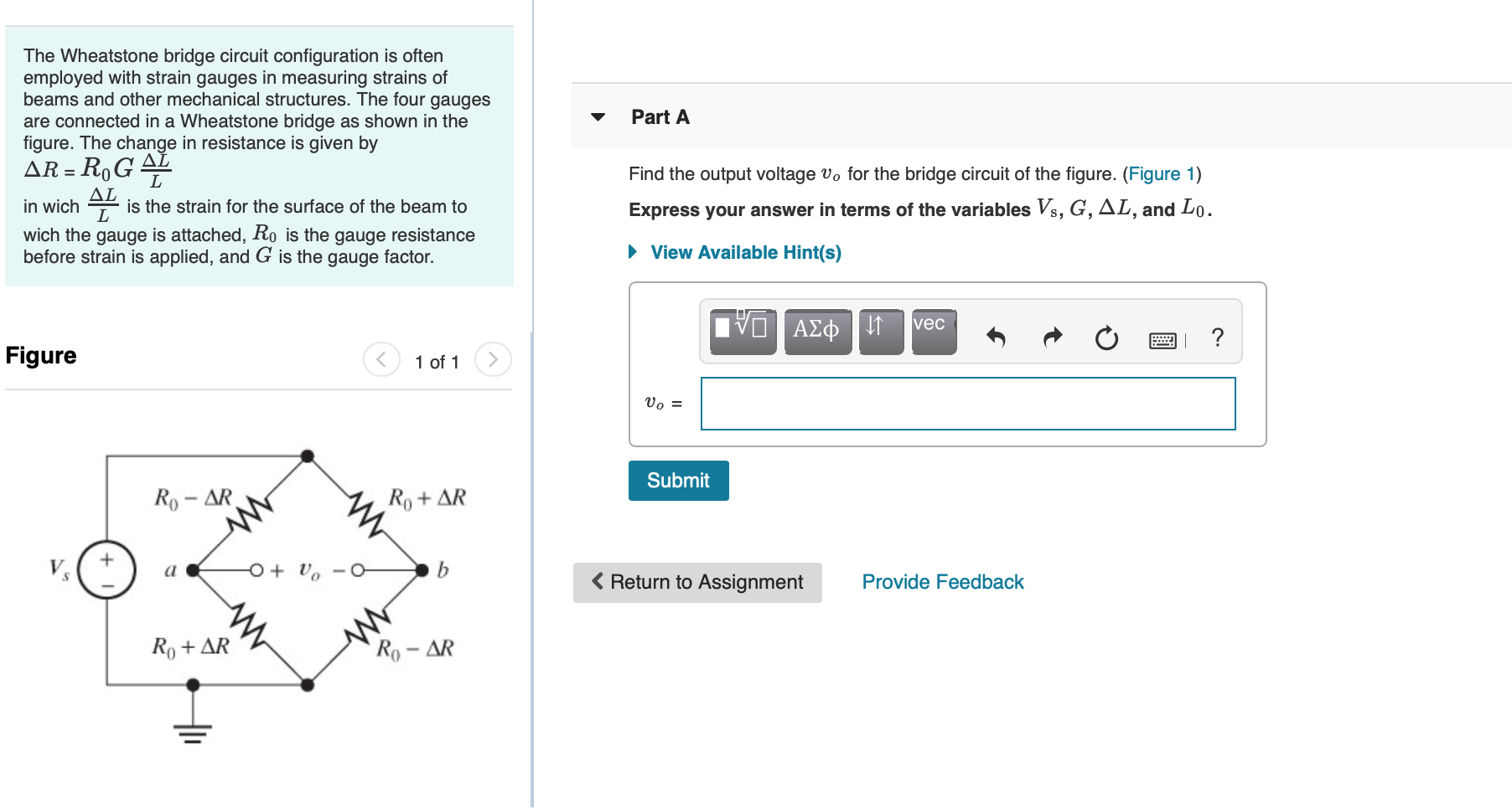 Solved Part A The Wheatstone bridge circuit configuration is | Chegg.com