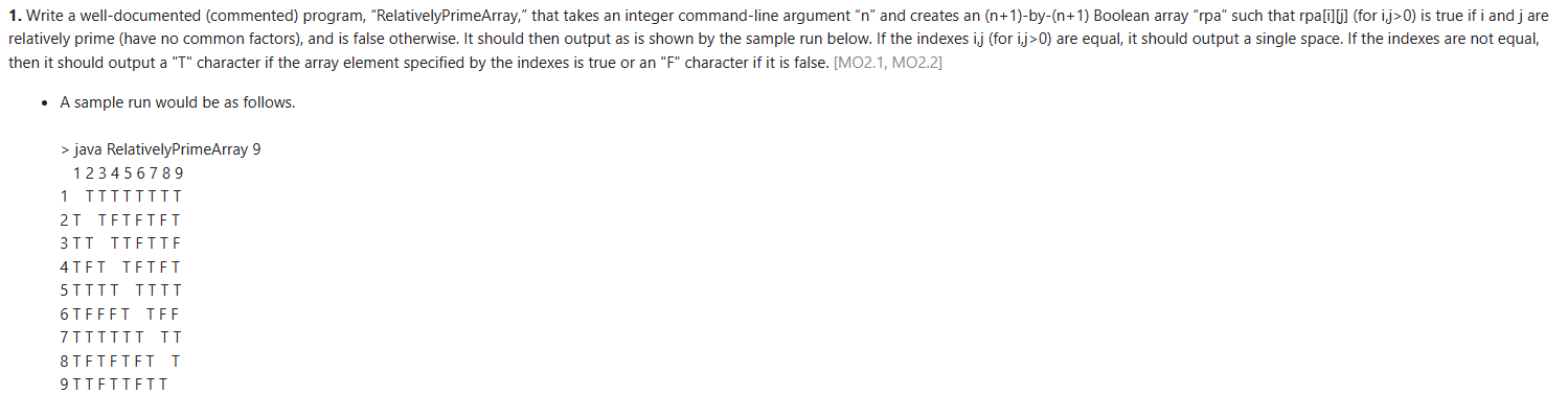 Solved then it should output a "T" character if the array | Chegg.com