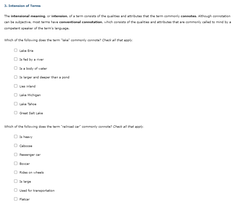 Solved The intensional meaning, or intension, of a term | Chegg.com