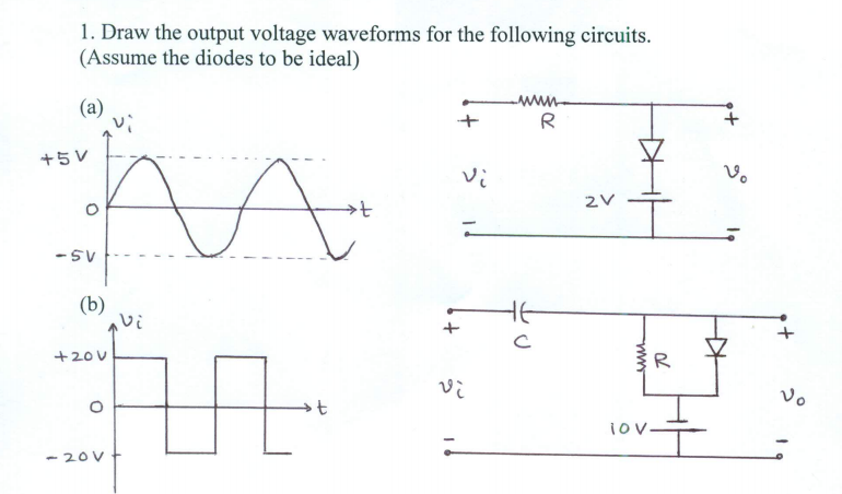 Solved 1 Draw The Output Voltage Waveforms For The