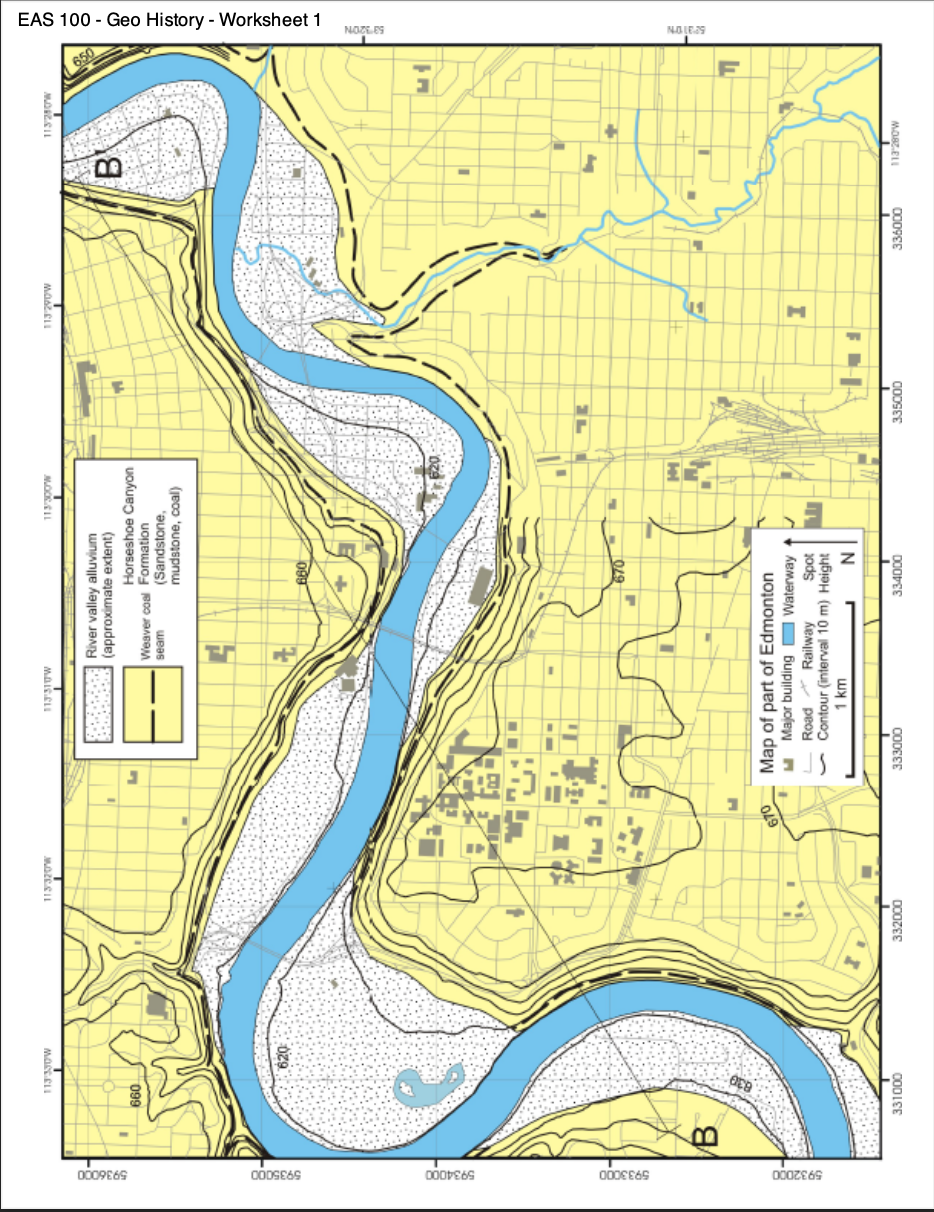 Solved Info: The simple Geological map of Edmonton | Chegg.com