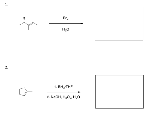 Solved Br2 H20 1. BH 3-THF 2. NaOH, H2O2, H20 | Chegg.com