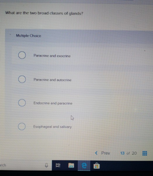 Solved What Are The Two Broad Classes Of Glands Multiple Chegg