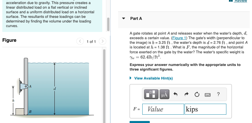 Solved A gate rotates at point A and releases water when the | Chegg.com