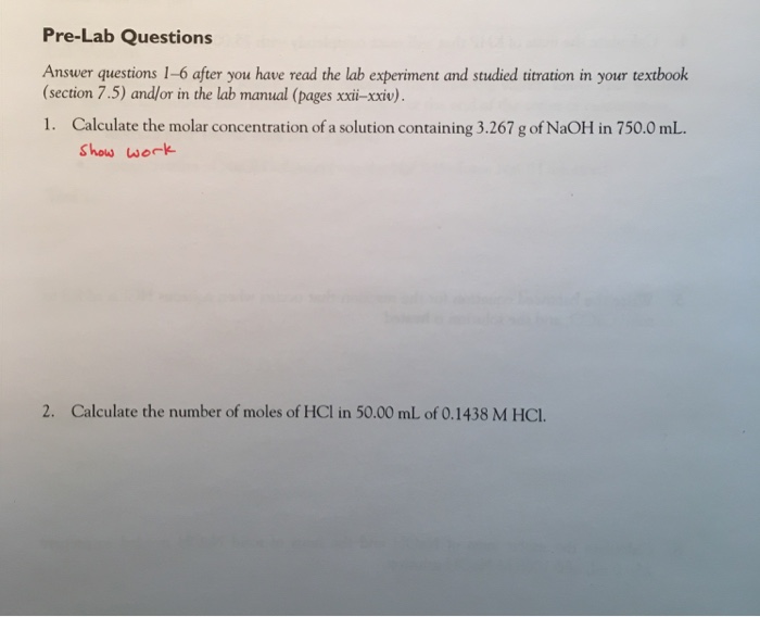 Solved Pre-Lab Questions Answer questions 1-6 after you have | Chegg.com