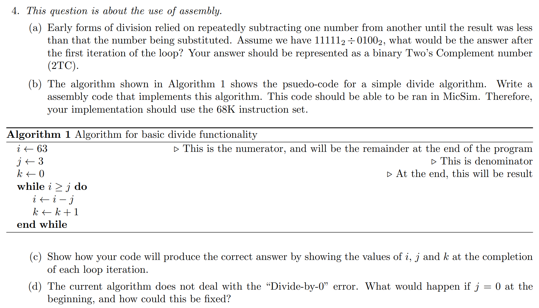 Solved 4. This question is about the use of assembly. (a) | Chegg.com