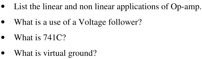 Solved * List the linear and non linear applications of | Chegg.com