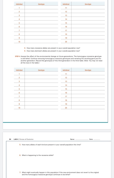 EXERCISE 3 NATURAL SELECTION ACTIVITY 2 beans. These | Chegg.com