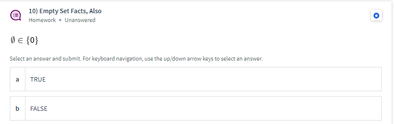 Solved 10) Empty Set Facts, Also Homework. Unanswered Ø = | Chegg.com