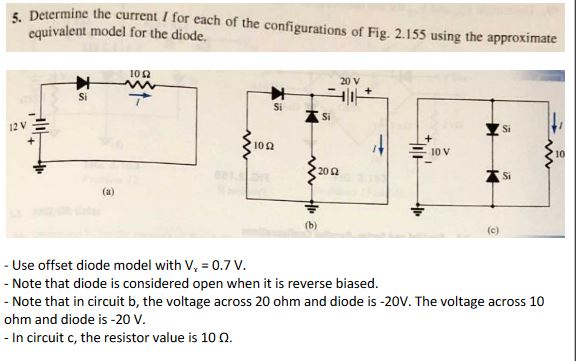 Solved Determine the current I for each of the | Chegg.com