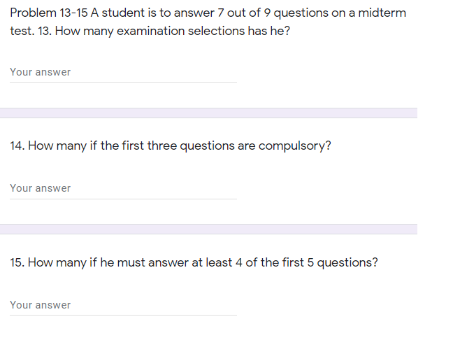 Solved Problem 13-15 A student is to answer 7 out of 9 | Chegg.com