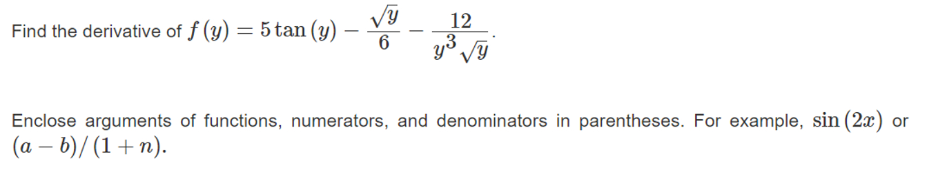 Solved Find the derivative of | Chegg.com