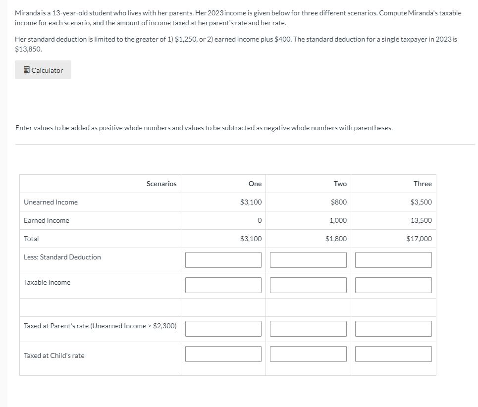 Solved Miranda is a 13-year-old student who lives with her | Chegg.com