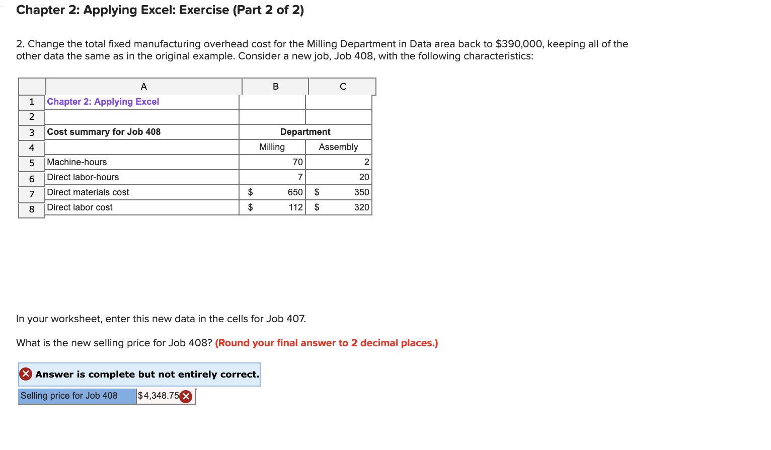 Chapter 2: Applying Excel: Excel Worksheet (Part 1 of | Chegg.com Chapter 2: Applying Excel: Excel Worksheet (Part 1 of | Chegg.com