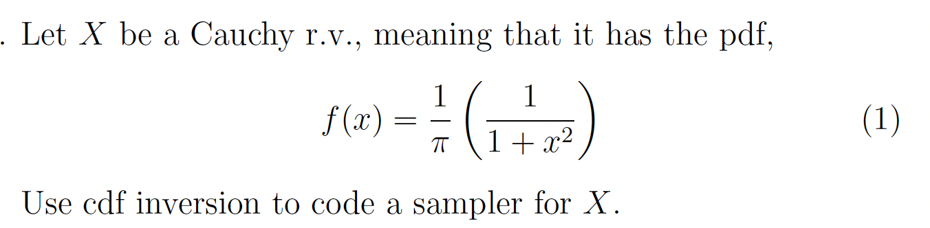 Solved Let X be a Cauchy r.v., meaning that it has the pdf, | Chegg.com