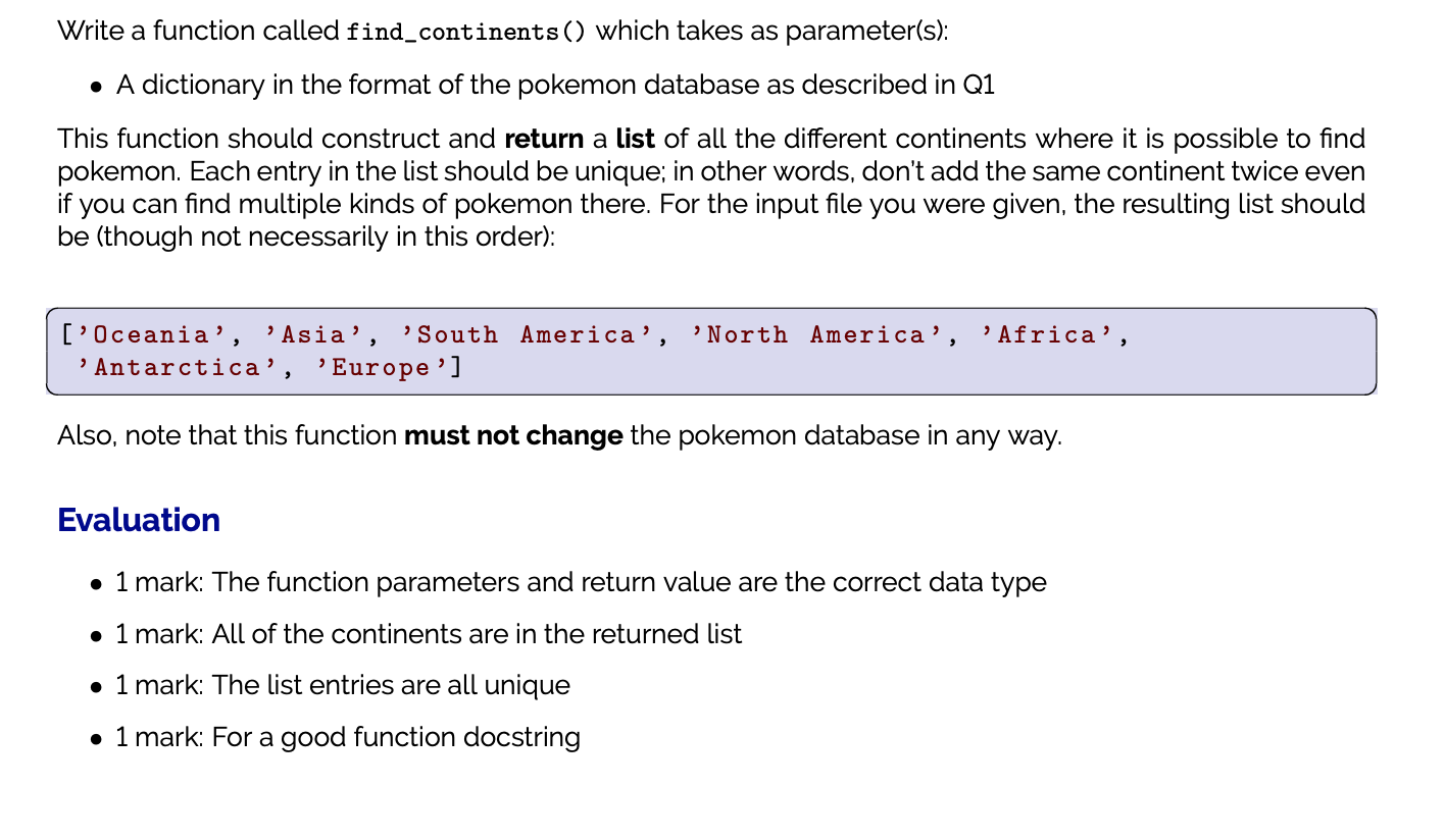 Solved Write a function called find_continents() which takes | Chegg.com
