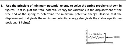 Solved 1. Use the principle of minimum potential energy to | Chegg.com