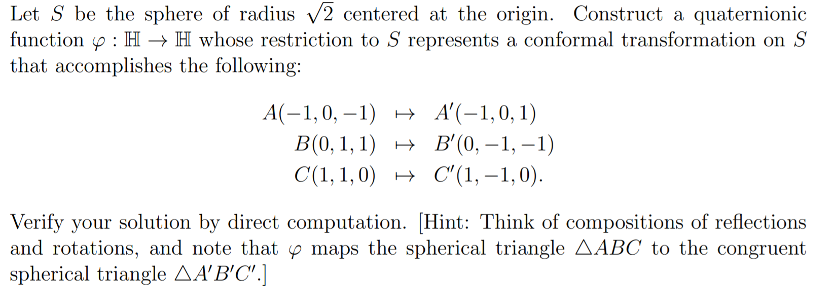 Let S be the sphere of radius v2 centered at the | Chegg.com