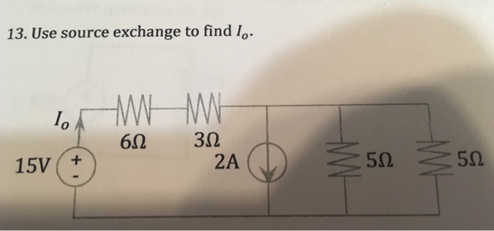 Solved Use source exchange to find I_0. | Chegg.com