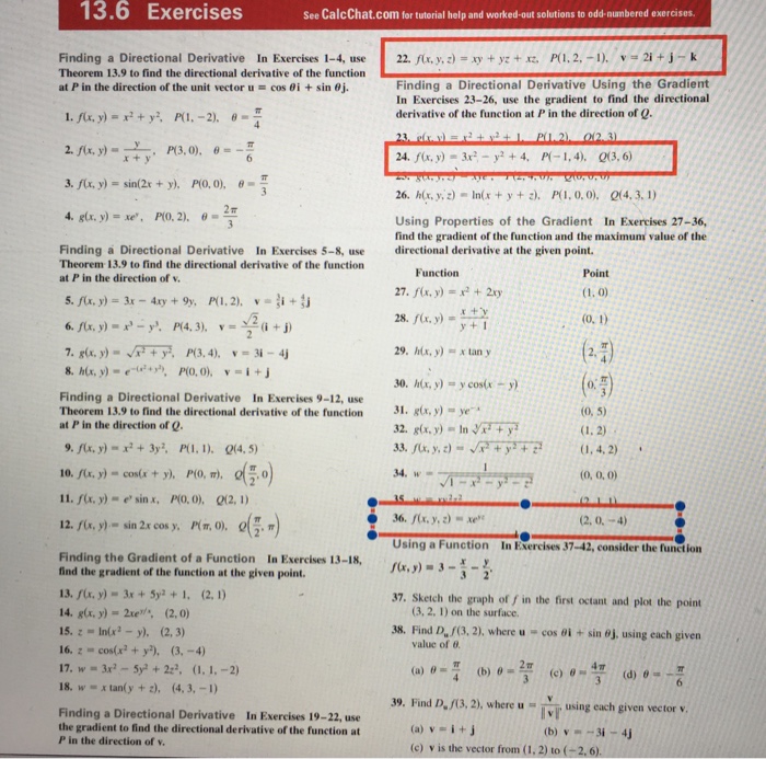 Solved 13.6 Exercises See CalcChat.com for tutorial help and | Chegg.com