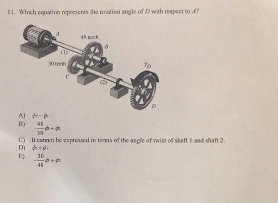 Solved 11. Which equation represents the rotation angle of D | Chegg.com