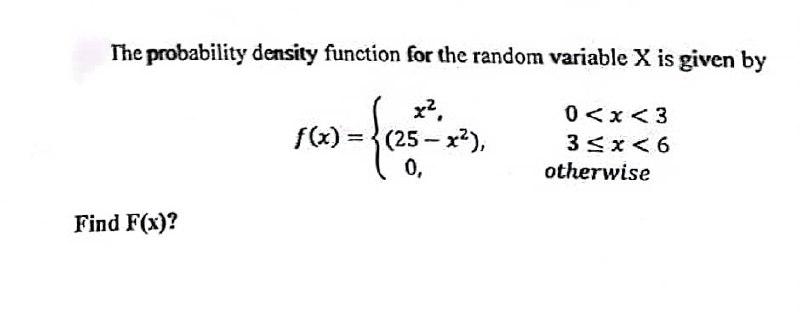 Solved The probability density function for the random | Chegg.com